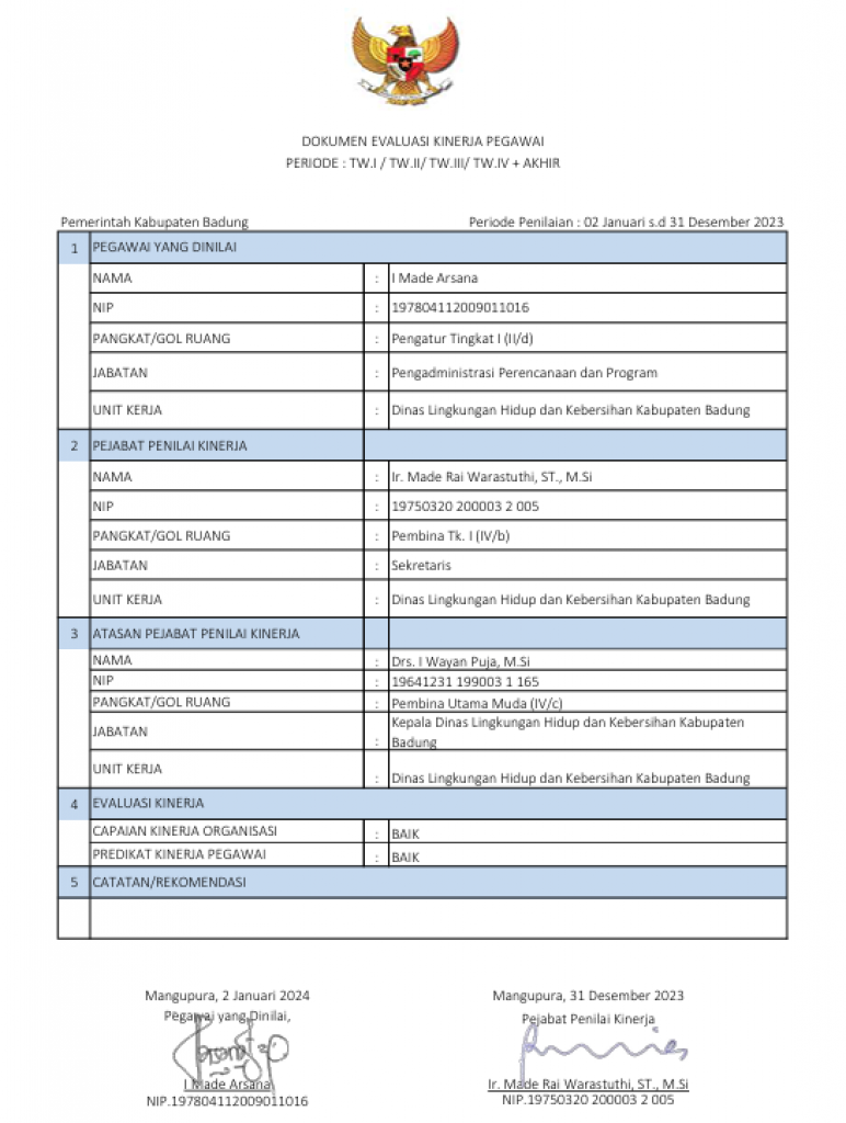 SKP STAF PELAKSANA 2023 | Dislhk Badung